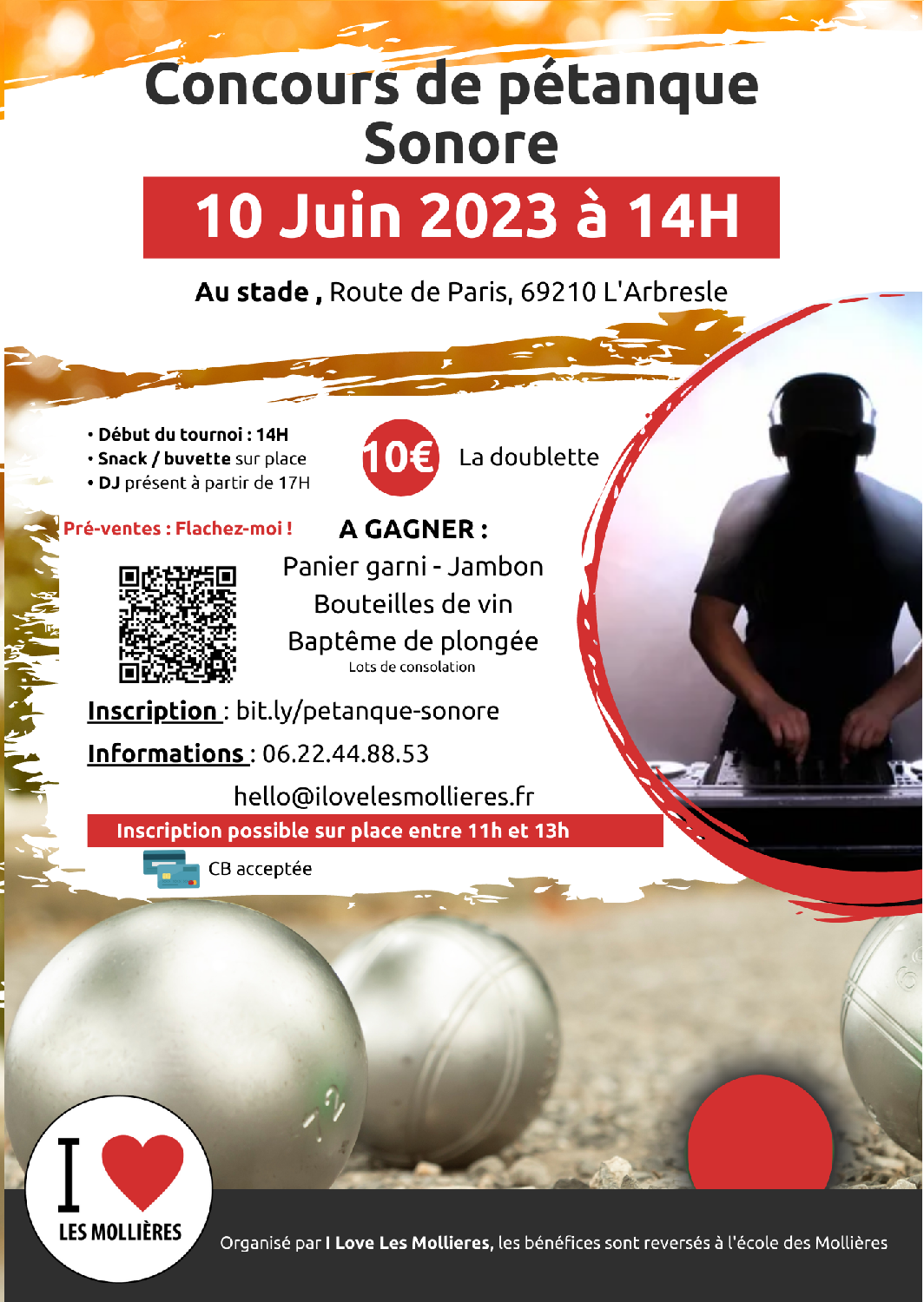 Concours de pétanque Ouvert à tous - L'Arbresle - 10 juin 2023 - Doublette