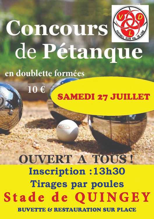 Concours de pétanque Ouvert à tous - Quingey - 27 juillet 2024 - Doublette