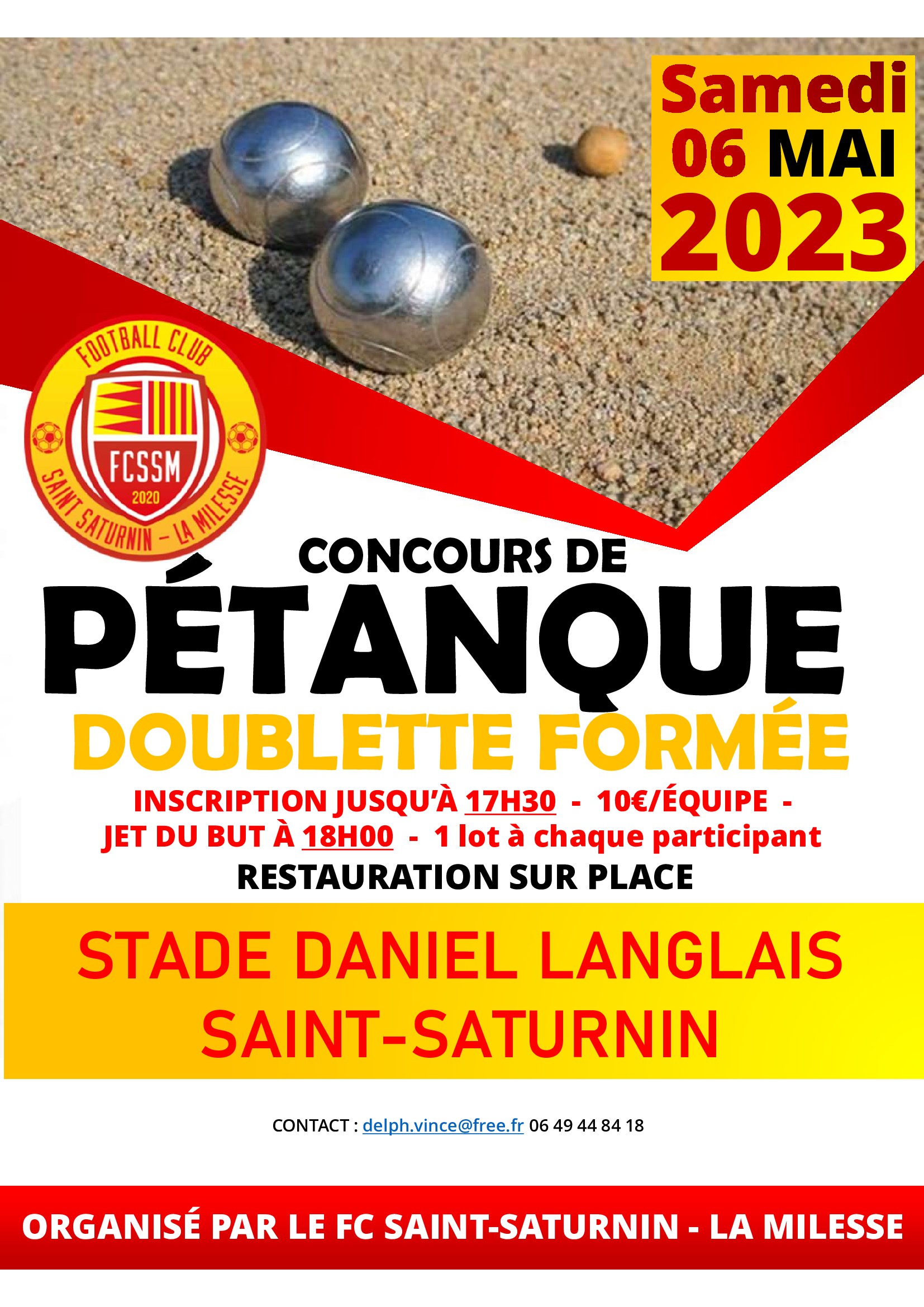 Concours de pétanque Ouvert à tous - Saint-Saturnin - 06 mai 2023 ...