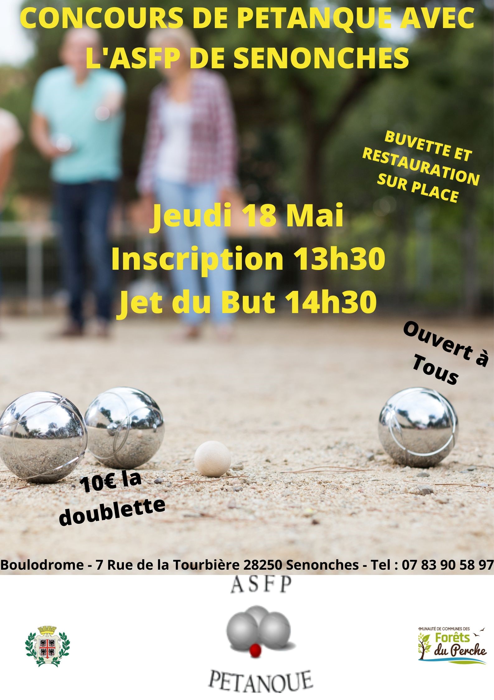 Concours de pétanque Ouvert à tous - Senonches - 18 mai 2023 - Doublette